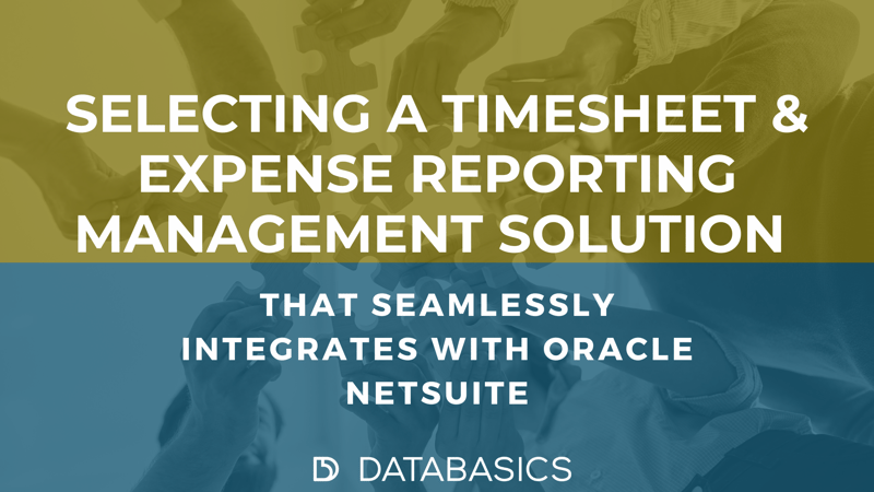 Efficient Timesheet & Expense Solution for Oracle NetSuite | DATABASICS